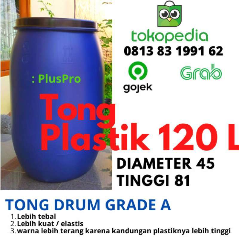 Promo Tong Plastik 120 L Liter Hdpe Baru Liter Drum Air Plastik Tebal Sampah Diskon 28% di ...