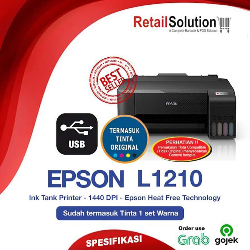 Promo Printer Infus Tanki Warna A4 - Epson L1210 Pengganti Epson L1110 ...