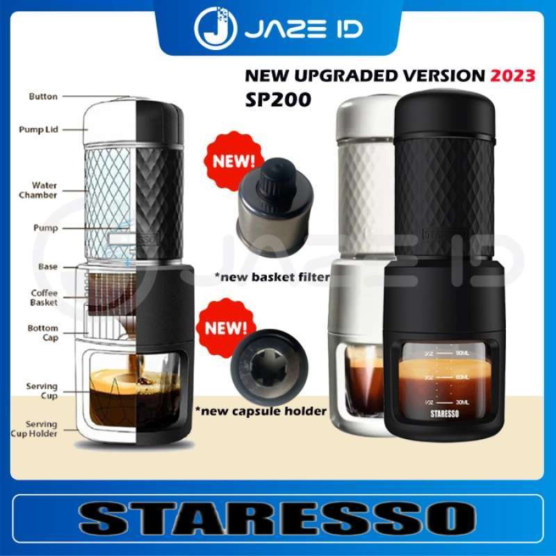 Jual Staresso SP-200 Black White Manual Handy Espresso Coffee Maker ...