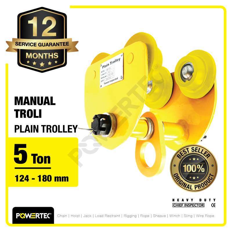 Jual POWERTEC Plain Trolley / Manual Troli 5 Ton Merk di Seller ...