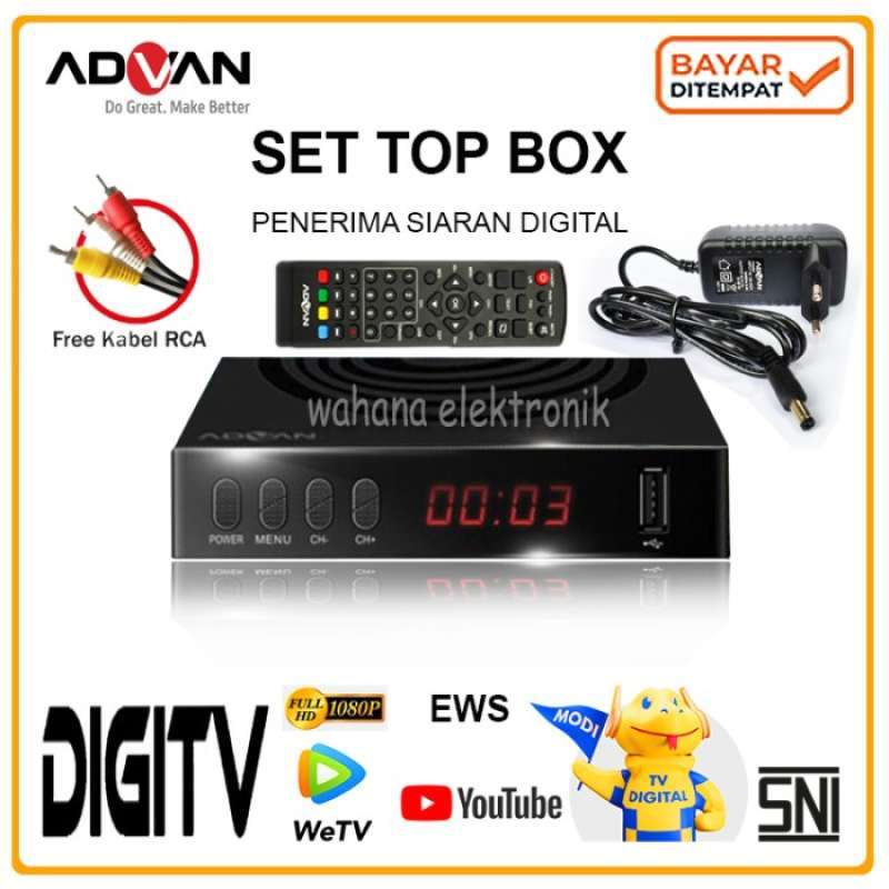 Promo ADVAN DIGIPRO SET TOP BOX DVB T2 TV SIARAN DIGITAL RECEIVER STB - NEW - RCA Diskon 23% di ...