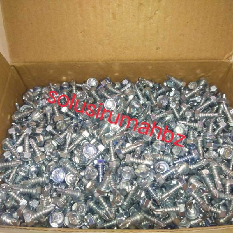 Jual per 1500 pcs SEKRUP drilling SDS 8x13 baut driling 1 kotak baja ...