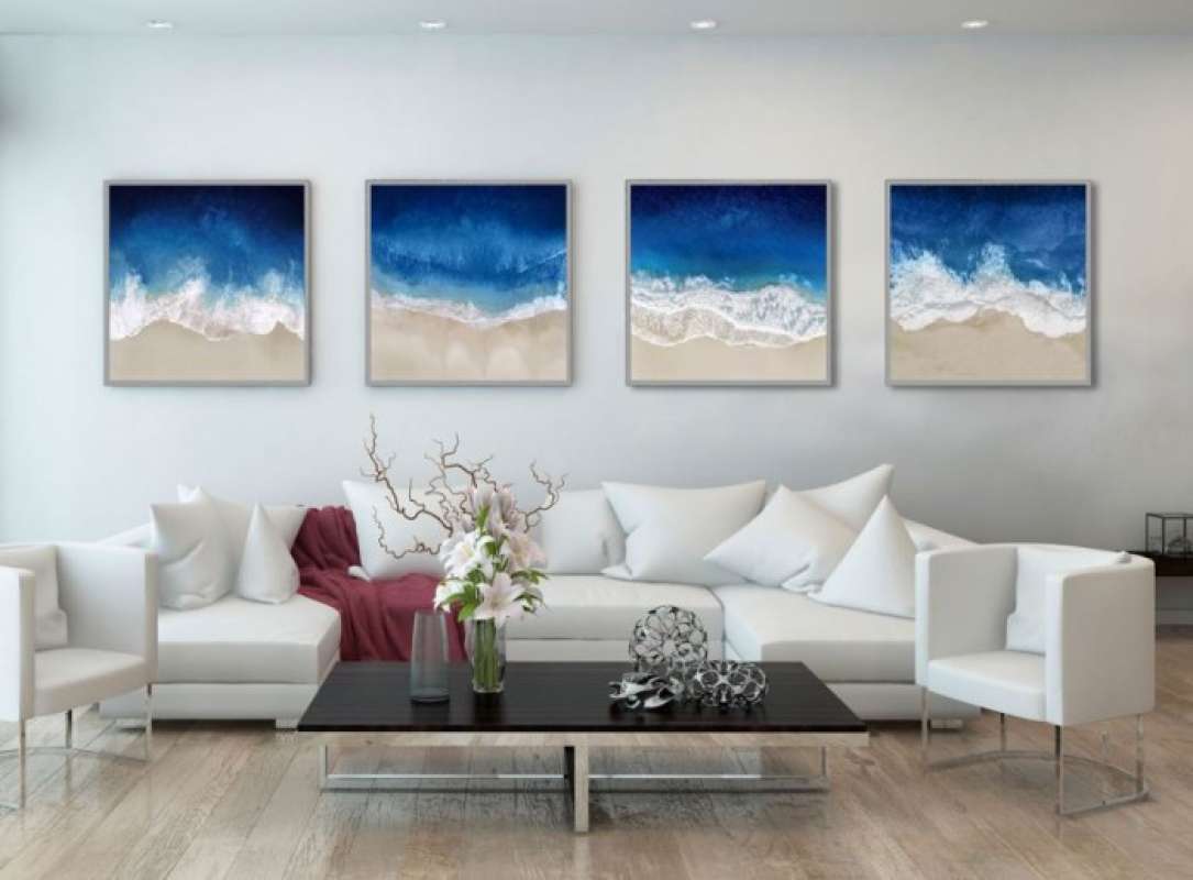 Promo Wall Art Lukisan Abstrak/hiasan Dinding Vacation Series - Ocean ...