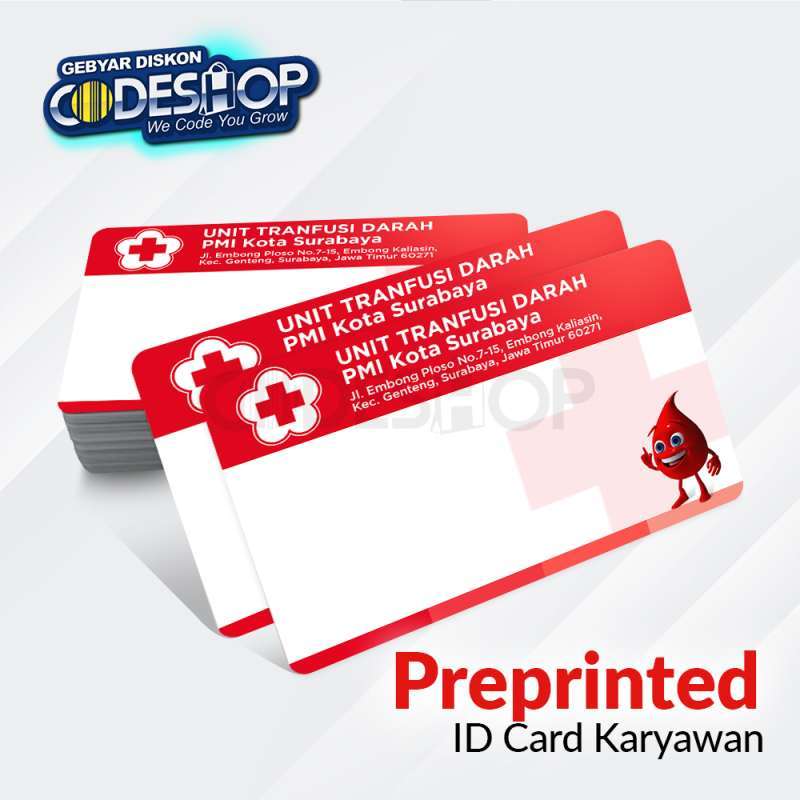 Jual Custom Preprinted ID Card Kartu Nama Tamu Visitor Panitia Tebal ...