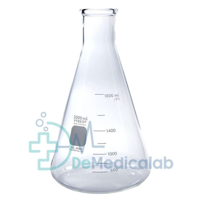 Jual Erlenmeyer Glass Flask / Labu Kaca Erlenmeyer Pyrex Rrc 2000 Ml Di ...