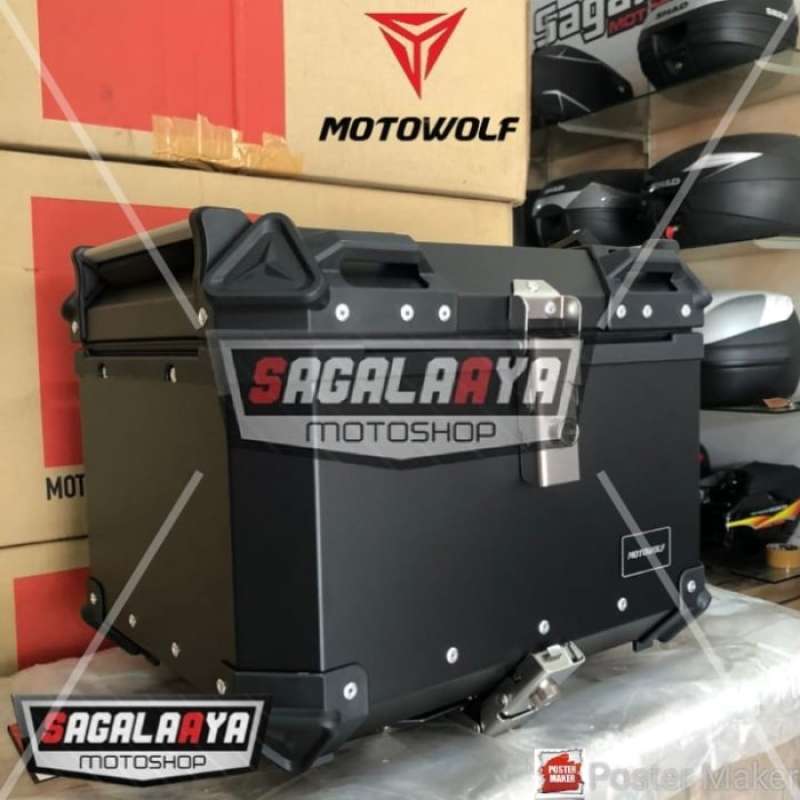 Jual Top Box Motor Alumunium Pannier Import Motowolf 45 Liter Backrest ...