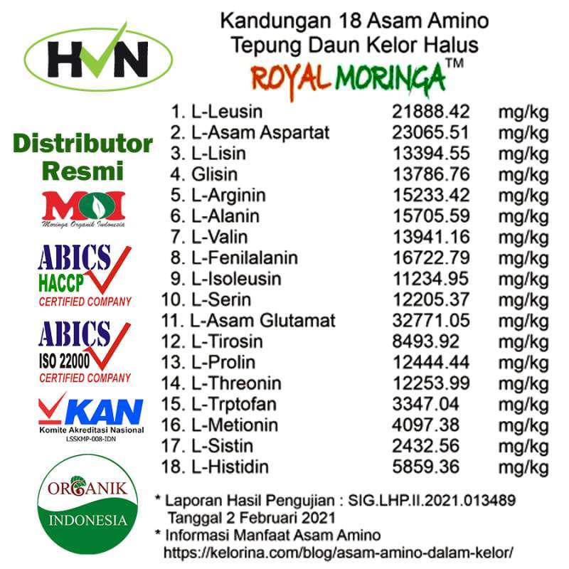 Jual Tepung Bubuk Daun Kelor Kelorina Serbuk Royal Moringa 250 Gr ...