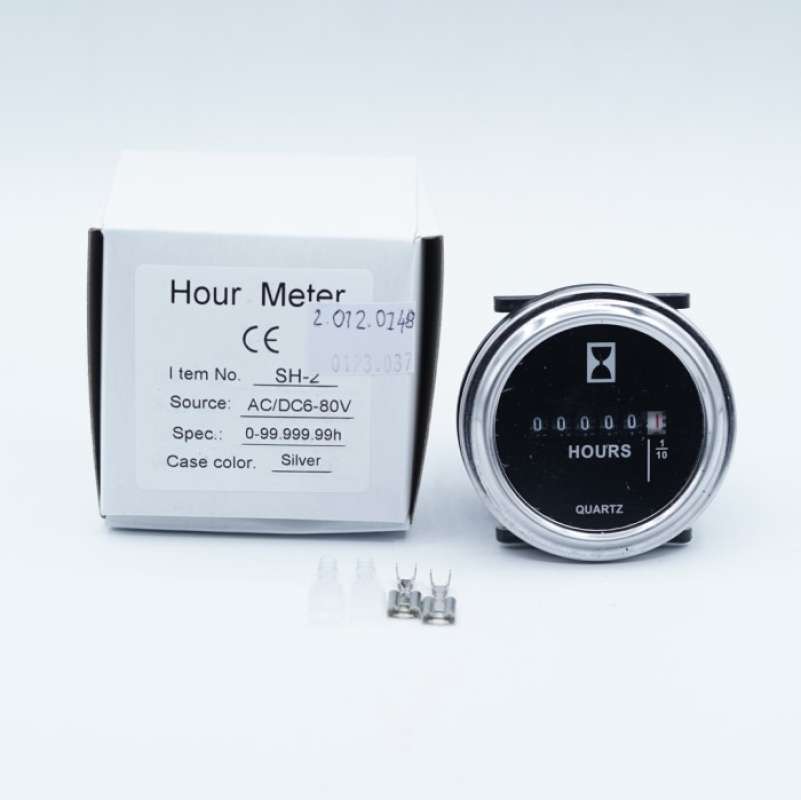 Promo HourMeter SH-2 DC AC 6V-80V Round Hour Meter Gauge Excavator Generator Diskon 23% di ...
