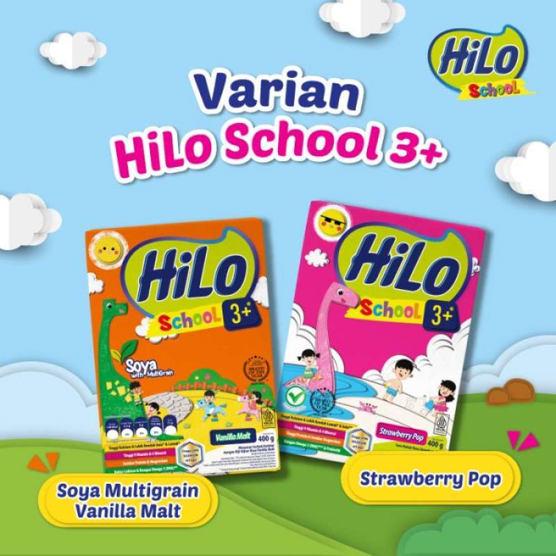 Jual Twin Pack: Hilo School 3+ Soya Multigrain Vanilla Malt 400gr Di ...