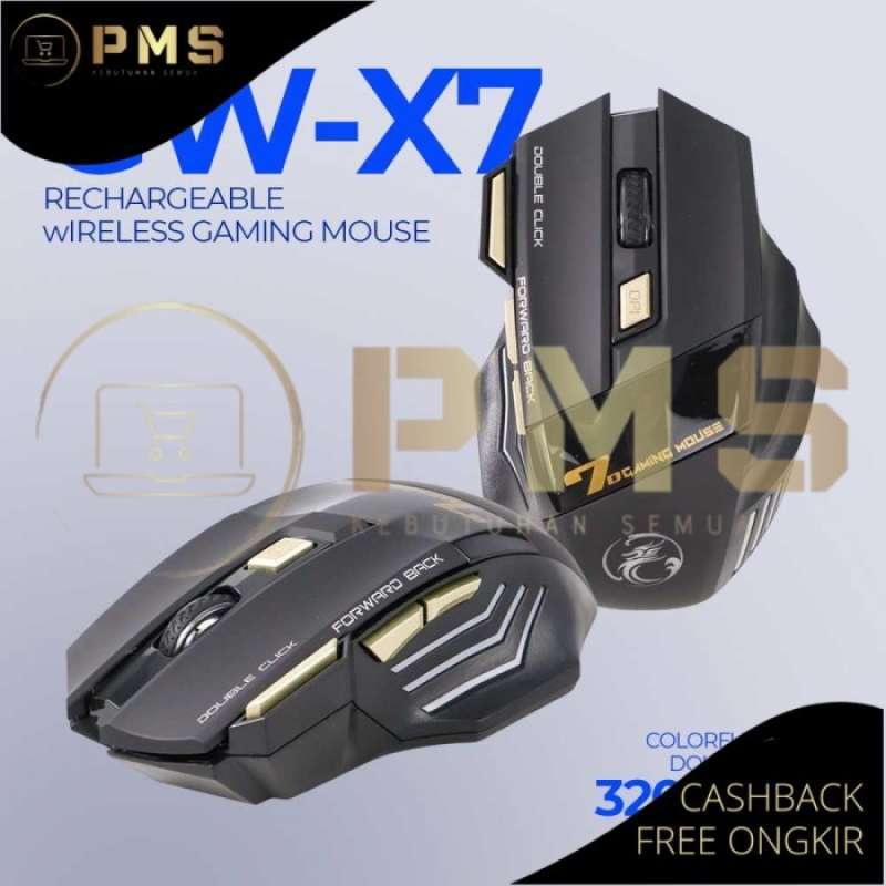 Promo Wireless Gaming Mouse Ergonomic RGB Rechargeable 3200 DPI - GW-X7 ...
