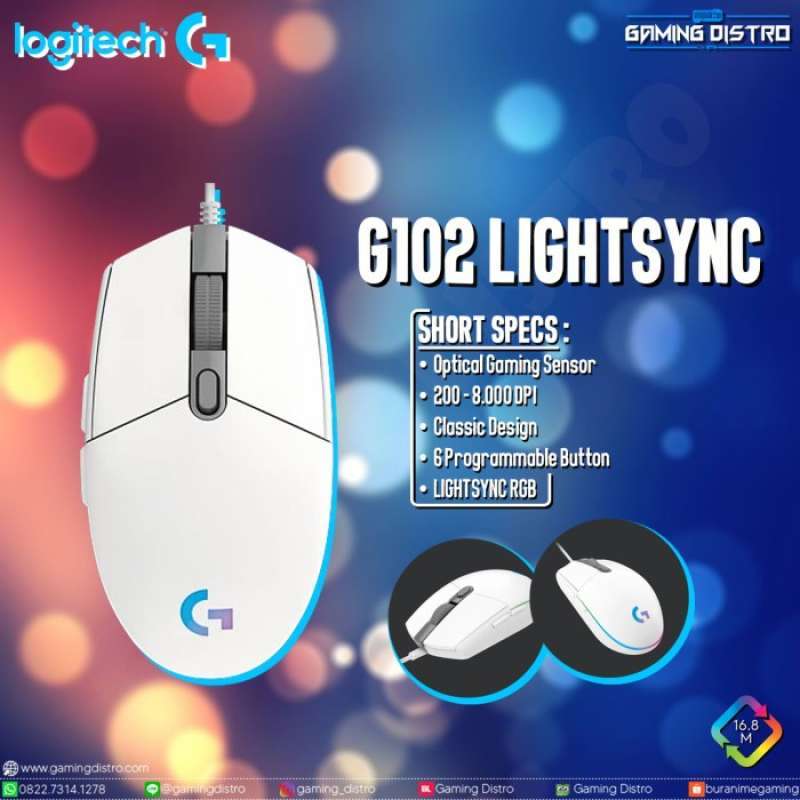 Promo Mouse Gaming Logitech G102 RGB LIGHTSYNC White - Mouse Gaming ...