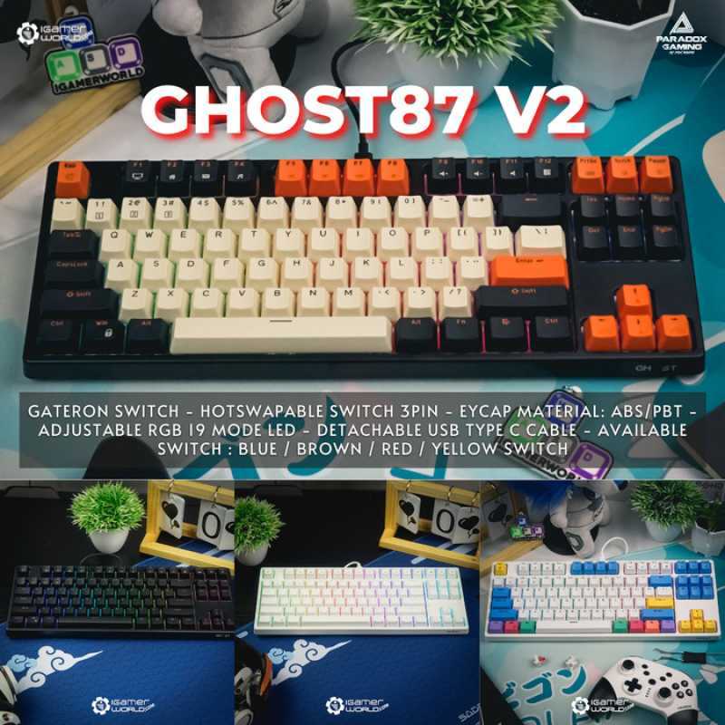 Promo Paradox Gaming GHOST87 / GHOST 87 V2 Hotswap Mechanical Keyboard ...