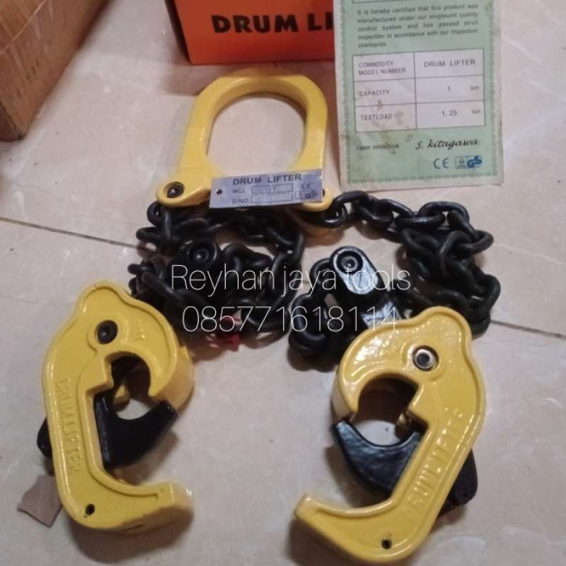 Promo chain drum lifter 1 ton alat angkat drum rantai drum handling ...