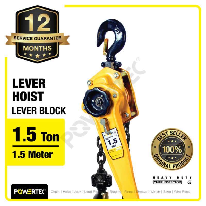 Promo Lever Block / Lever Hoist 1.5 Ton x 1.5 Meter POWERTEC Diskon 23% ...