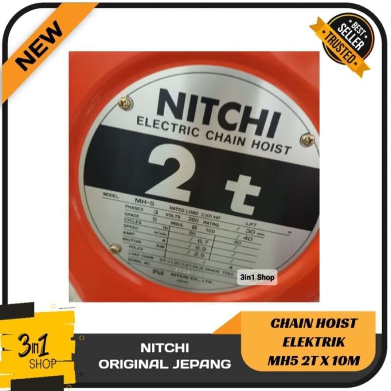 Promo Nitchi Elektrik Chain Hoist Mh5 2 Ton X 10 Meter Original Jepang ...