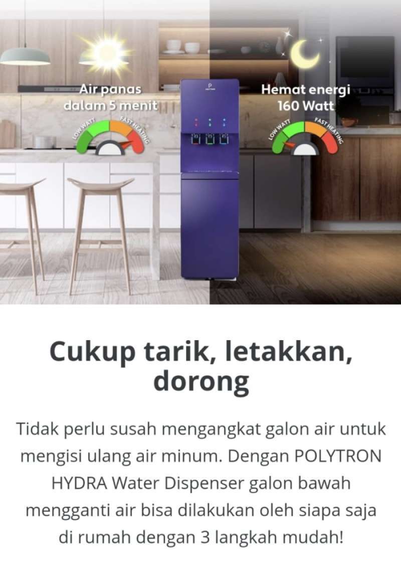 Promo Polytron PWC 777 W Hydra Bottom Loading White Water Dispenser ...