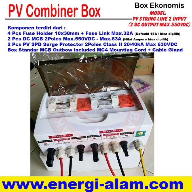 Jual PV Combiner Box Outbow [ 2(4) PV in / 2 DC Out ] Kotak instalasi PLTS di Seller Sentral ...