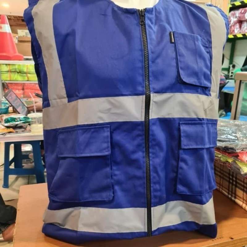 Jual Rompi Safety Bahan Drill / Rompi Proyek / Rompi Warna Biru di ... Jual Rompi Safety Bahan Drill / Rompi Proyek / Rompi Warna Biru di ...