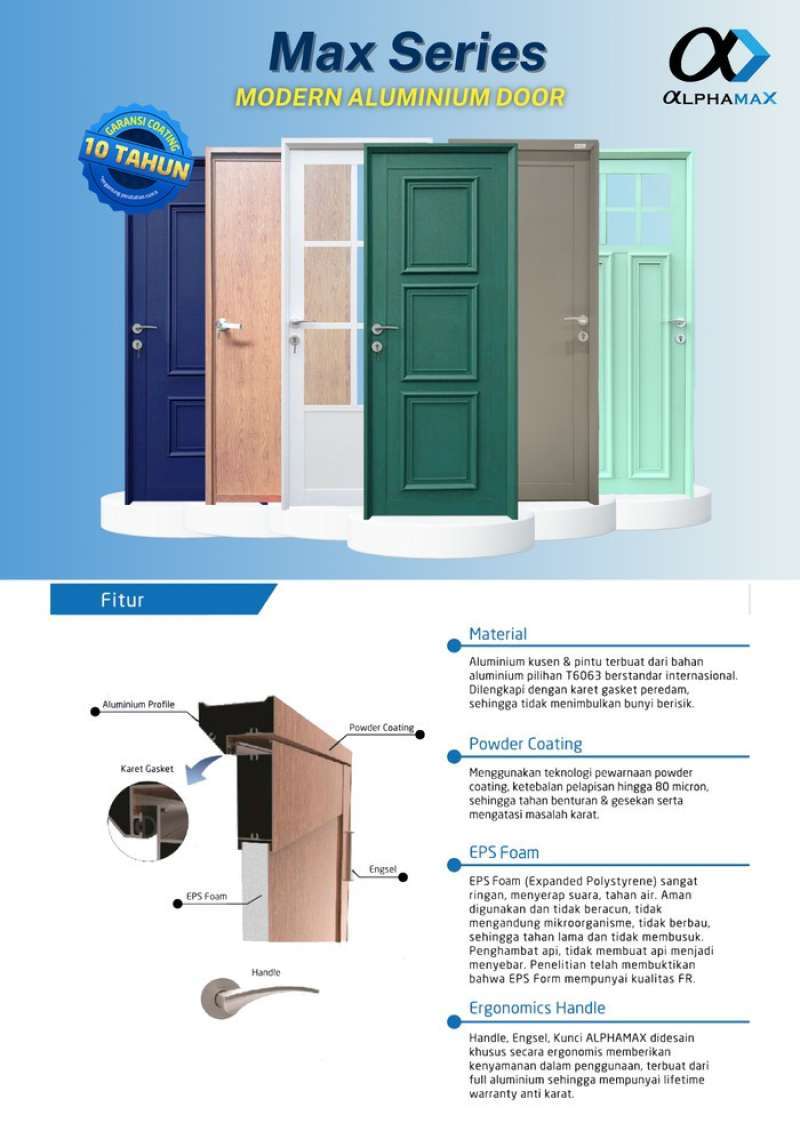 Jual Pintu Aluminium Alphamax Max 2-e Pintu Rumah Pintu Kamar Pintu ...