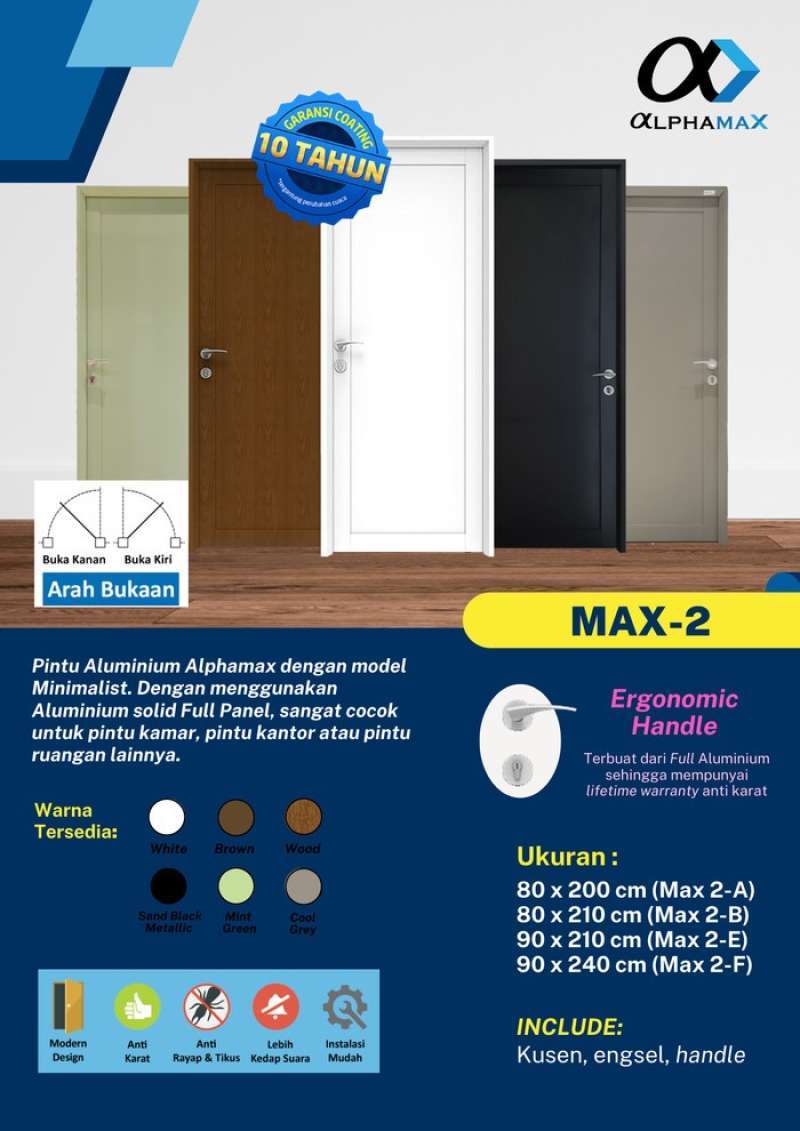 Jual Pintu Aluminium Alphamax Max 2-e Pintu Rumah Pintu Kamar Pintu ...