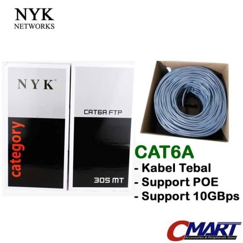 Promo Nyk Kabel Lan Utp Cat 6a 1 Box Roll Dus 305 Meter Cat6a Nyk-cat6a-ftp Diskon 23% Di Seller ...