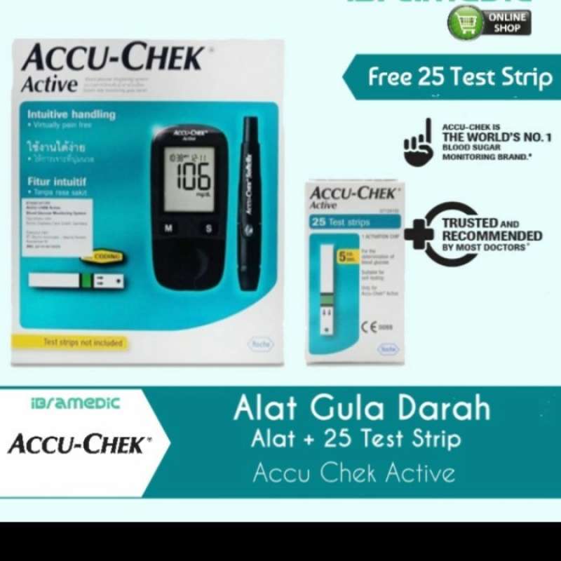 Promo Accu-Chek New Family Pack (Plus 25 Strip Cek Gula + 10 Jarum ...