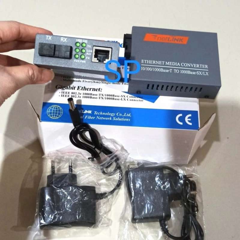 Promo Netlink HTB GS03 Gibabit Media Converter RJ45 Fiber Optic A+B ...