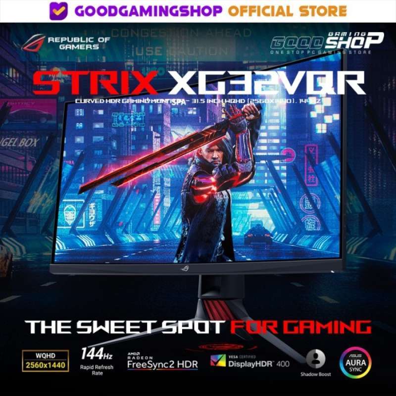 Promo ASUS ROG Strix XG32VQR 32 WQHD 144Hz FreeSync Curved Gaming ...