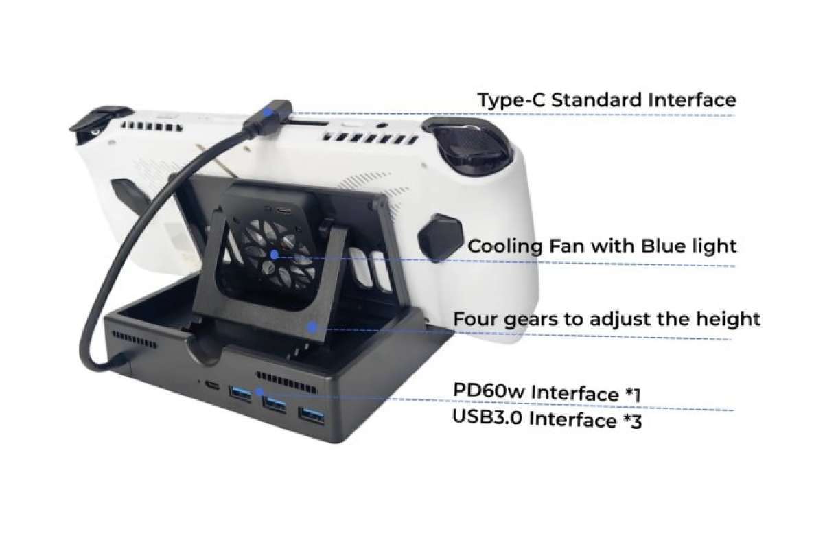 Promo Docking Station Asus Rog Ally Steamdeck 4in1 Usb 3.0 Fan Cooler ...