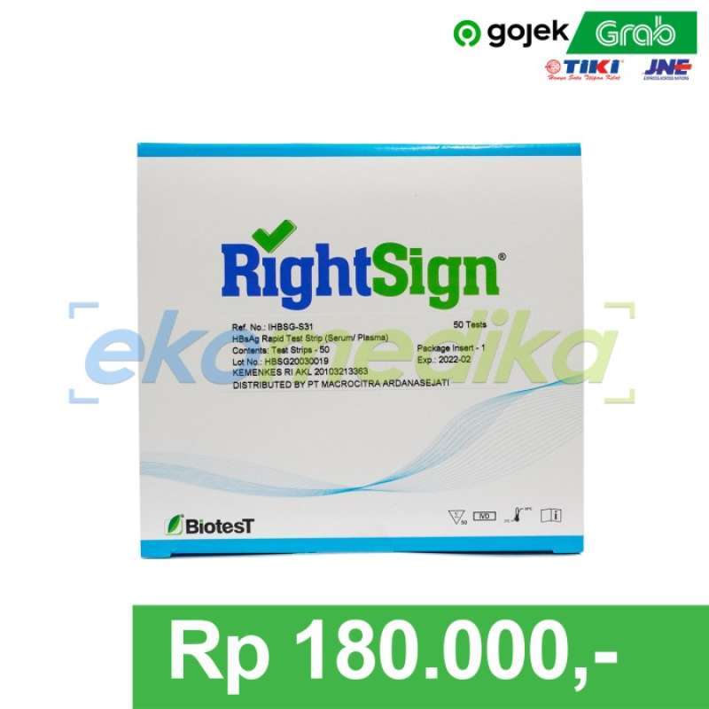 Jual Rightsign Hbsag Strip Isi 50 Test Hepatitis B Strip di Seller ...