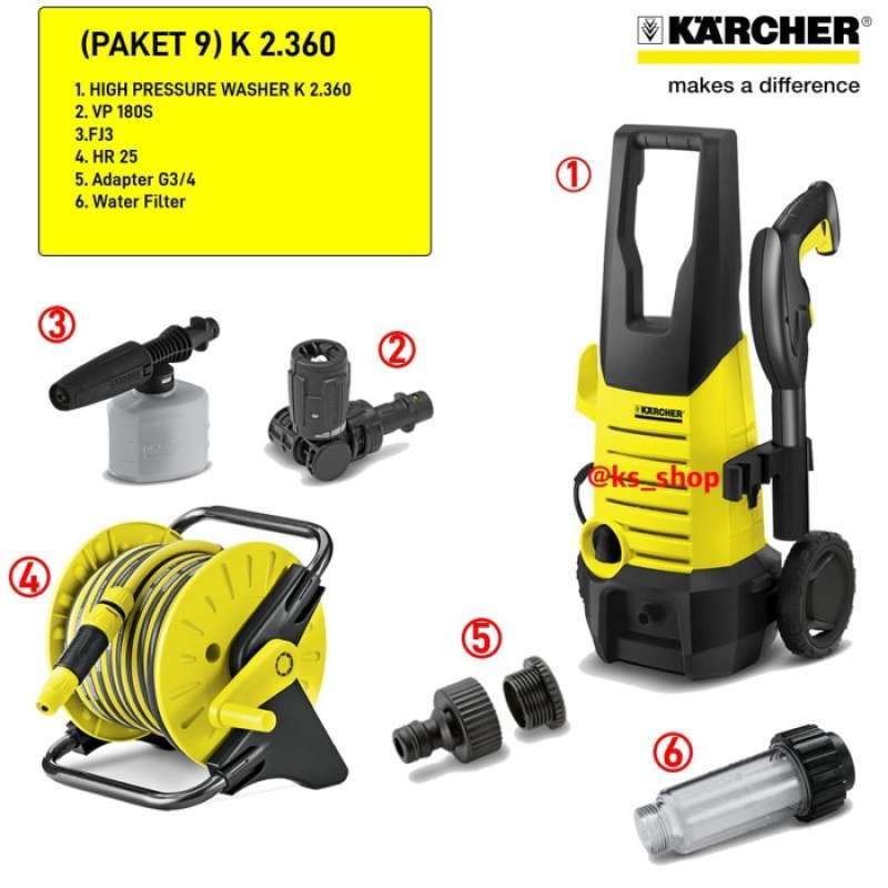 Promo Karcher K2 360 K2.360 K 2.360 High Pressure Cleaner Paket 3 Diskon 2% di Seller Kuniy ...