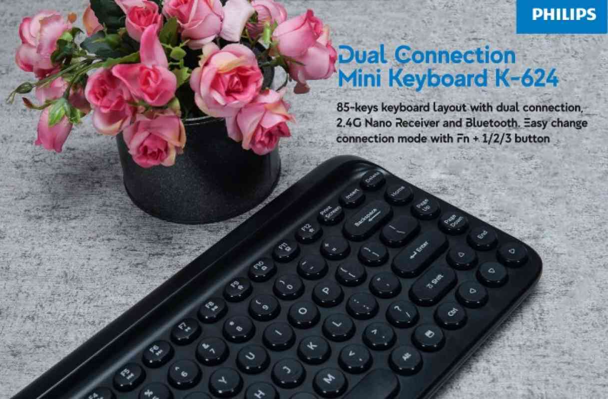Promo Philips Keyboard Bluetooth + Wireless Multi-device K624 Diskon 23 ...