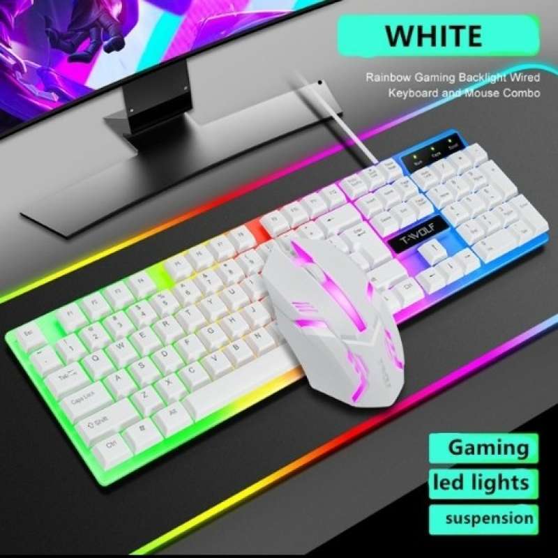 Promo ( Promo ) Keyboard Led Rainbow Gaming+ Mouse Combo T-Wolf Tf 230 ...