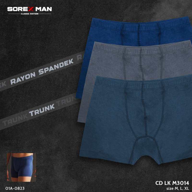 Promo Sorex Man Classic Boxer Pria CD Adem Daily Underwear Trunk 3014 ...
