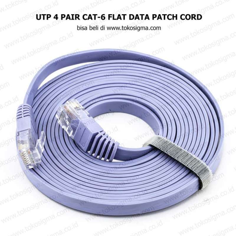 Promo Kabel Lan 3 Meter Ethernet Rj-45 Pacth Cord Cat-6 Flat Blue ...
