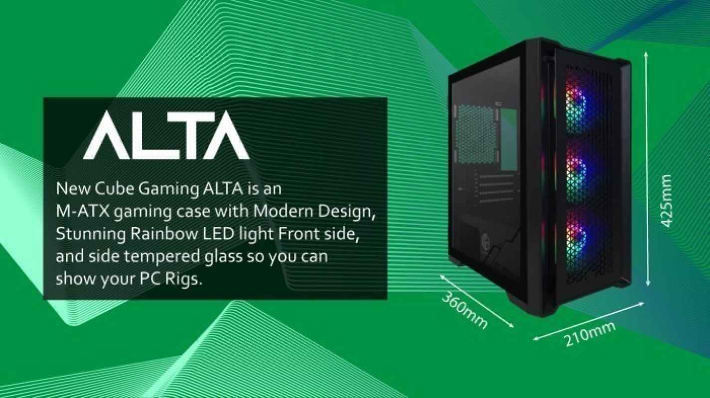 Promo Cube Gaming Alta - Matx Pc Case Tempered Glass White Black Hitam ...