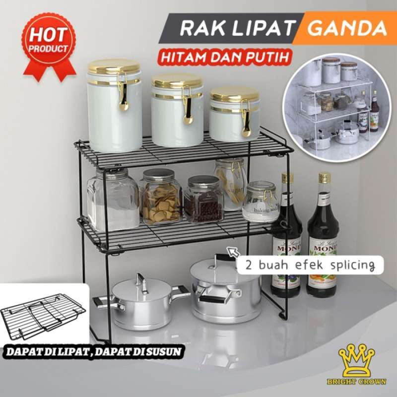 Jual Bright Crown Rak Besi Lipat Tingkat / Rak Bumbu Dapur Besi Lipat ...