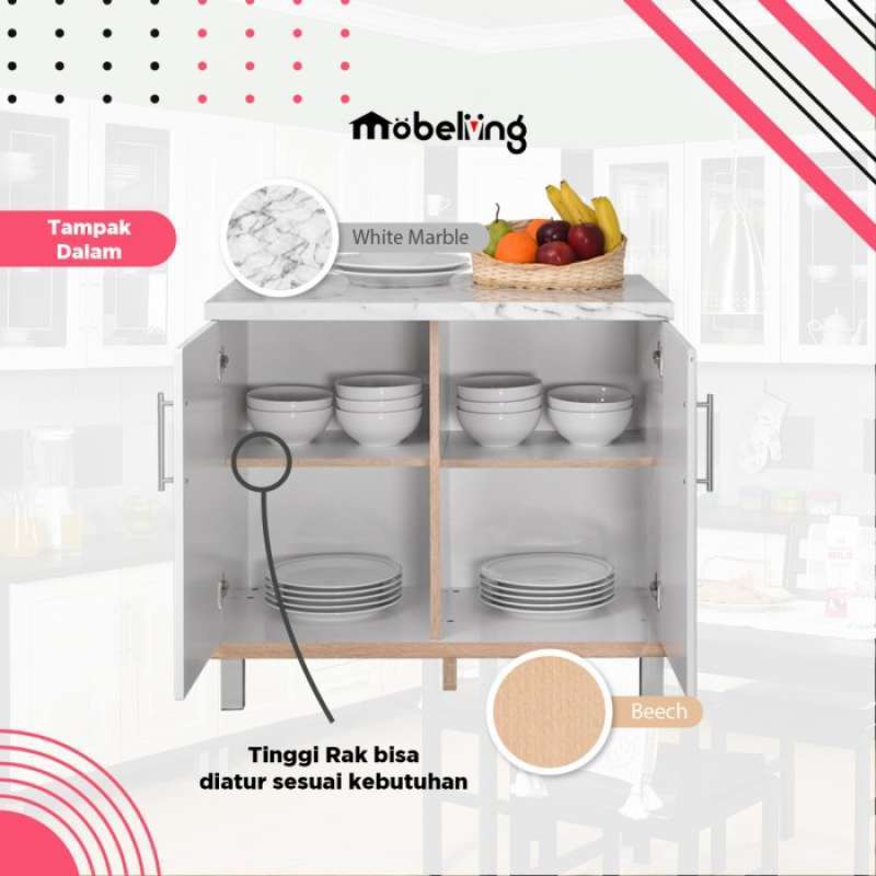 Jual Mobeliving - Furniture Kitchen Set 2 Pintu Full Putih Di Seller ...