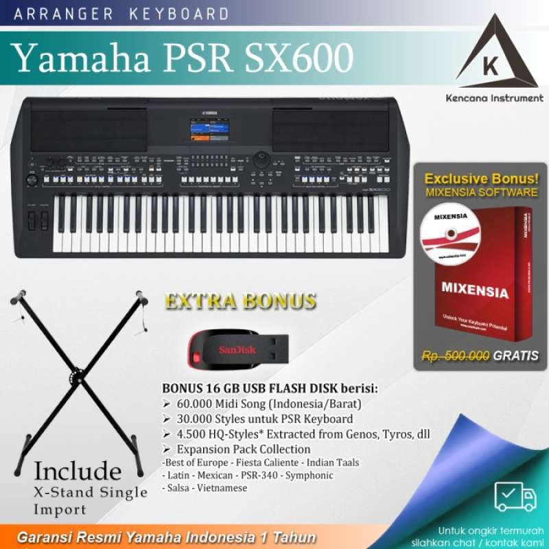 Promo Yamaha PSR SX 600 + Stand/ PSR SX600/ PSRSX600 Keyboard (penerus ...