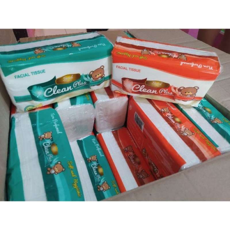 Promo Tissue Clean Plus 2Ply 180 Sheets 1 Dus Besar Isi 60 Pcs Tisu ...
