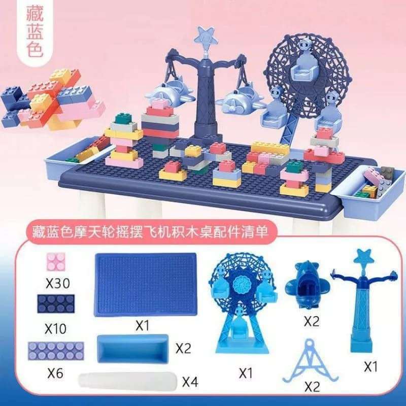 Promo Mainan Balok Susun Theme Park Mini Set Meja Theme Park Mini ...