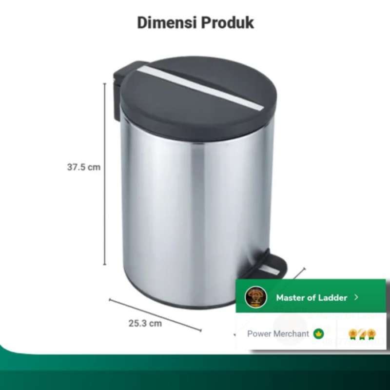Jual KRISBOW Tempat Sampah Injak 12 L Stainless Steel Pedal bin di Seller Graha Premier ...