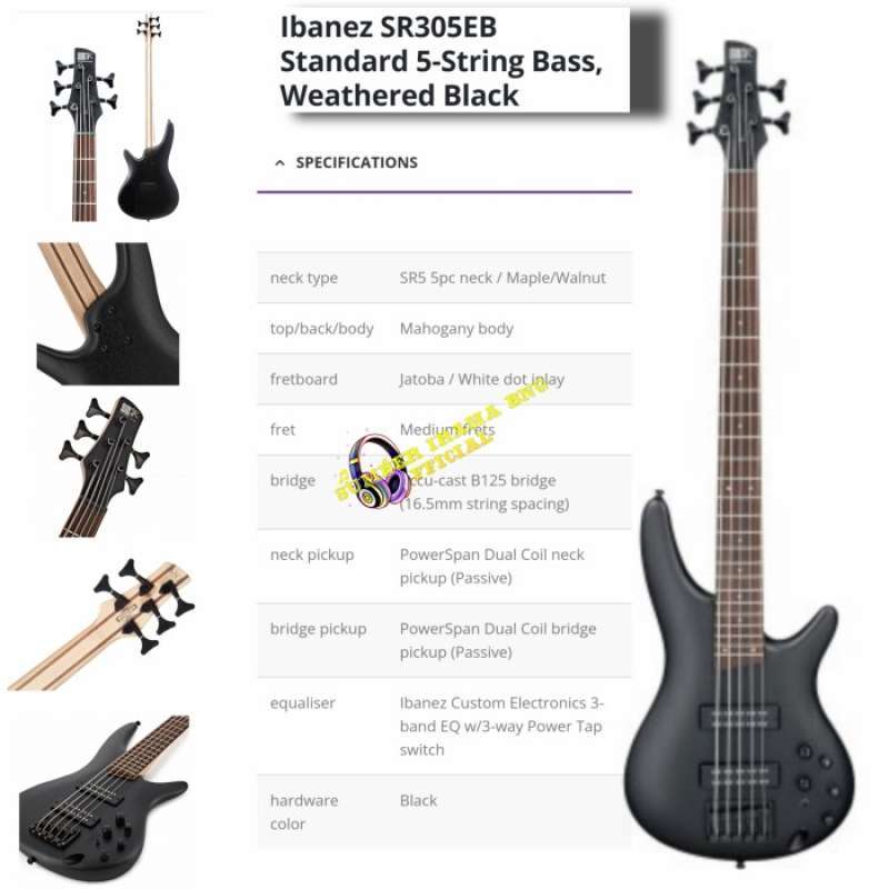 Promo IBANEZ SR305EB WK SR305 BASS 5 STRING Diskon 23% di Seller Qeira ...
