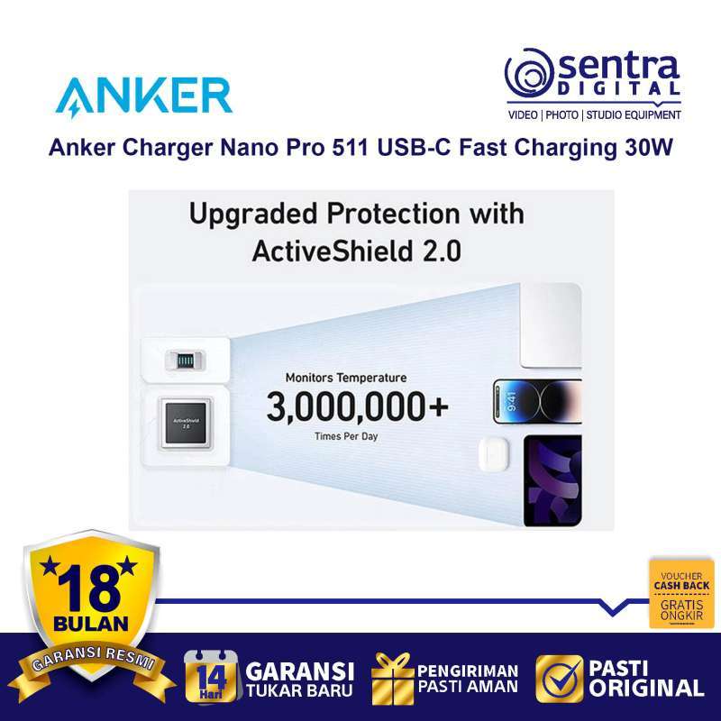 Promo Wall Charger Anker 511 Usb Type C Super Fast Charging Nano Iii 30w - A2147 Diskon 22% Di ...