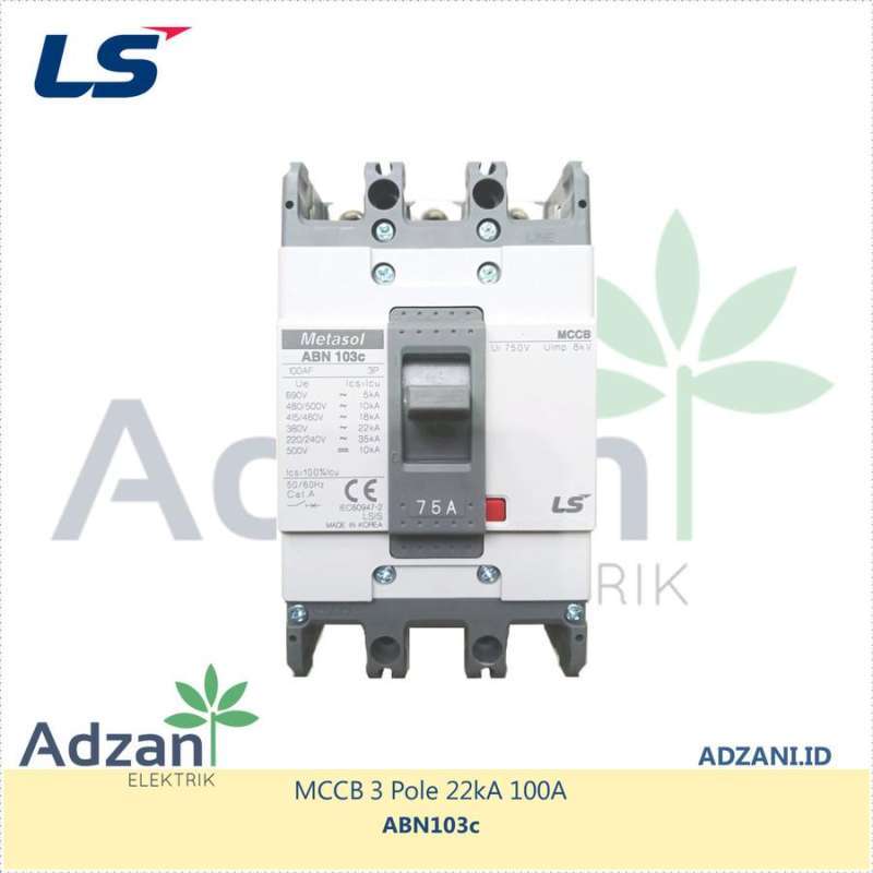 Jual MCCB 3P 100A 22kA ABN103c LS Metasol LSis di Seller Adzani Elektrik Official Store ...