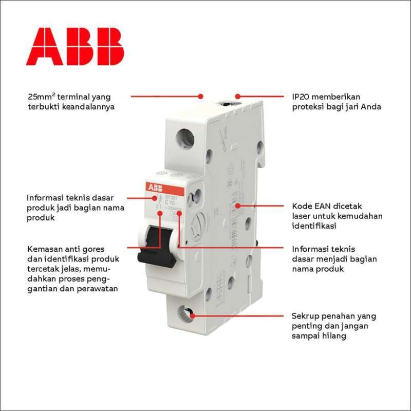 Jual [abb] Mcb 1p 16a 10ka 15ka S201m-c16 2cds271001r0164 S 201 M Di Seller Adzani Elektrik ...