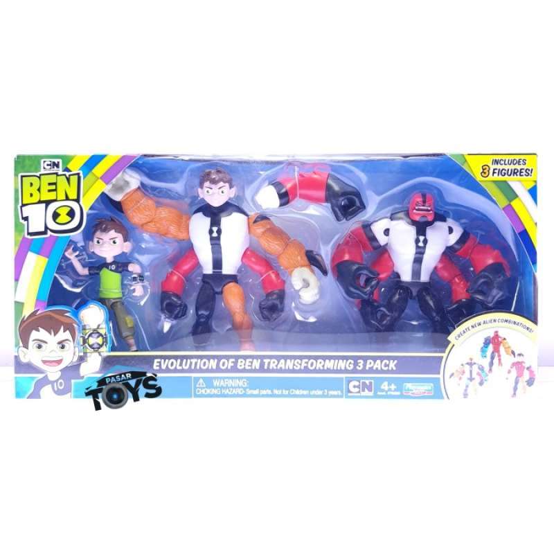 Promo Ben 10 Evolution Of Ben Transforming 3 Pack Ben10 Action Figure ...