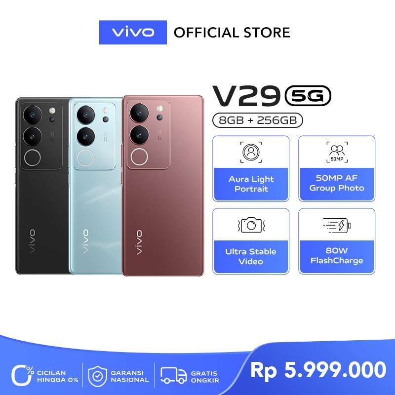 Jual Vivo V29 (8+8gb Extended Ram/256gb Rom) - 50mp Ois Ultra-sensing ...