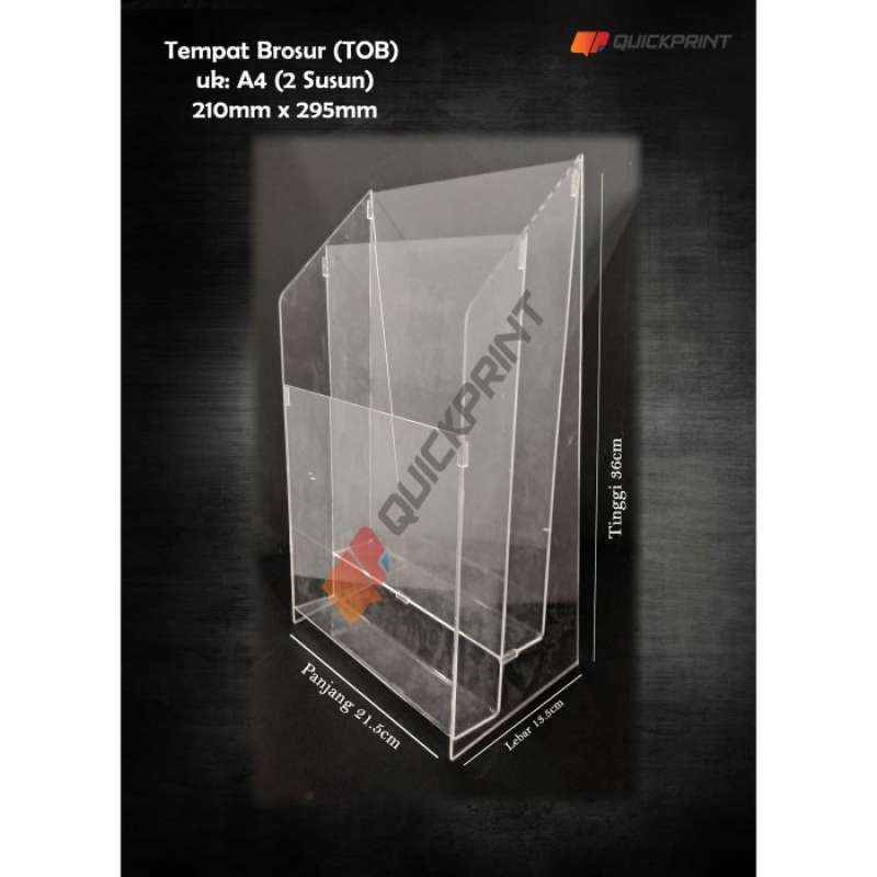 Promo Take One Box / Tempat Brosur Akrilik ukuran A4 2 Susun Diskon 23% ...