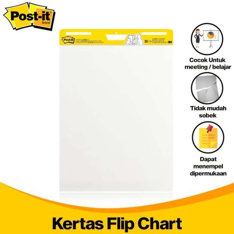 Jual 3M Post-It Kertas Flip Chart Tempel 63.5 X 76.2 Cm 30 Lembar 3M ...